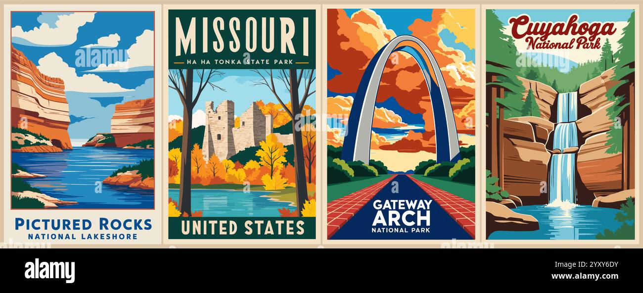 National parks usa poster Stock Vector Images - Alamy