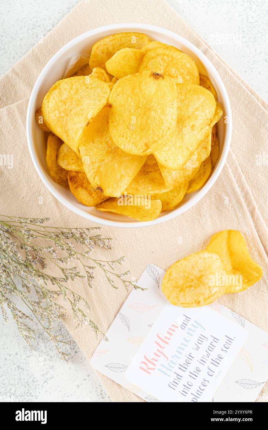 Potato chips are thin strips of potato that are deep fried or baked ...