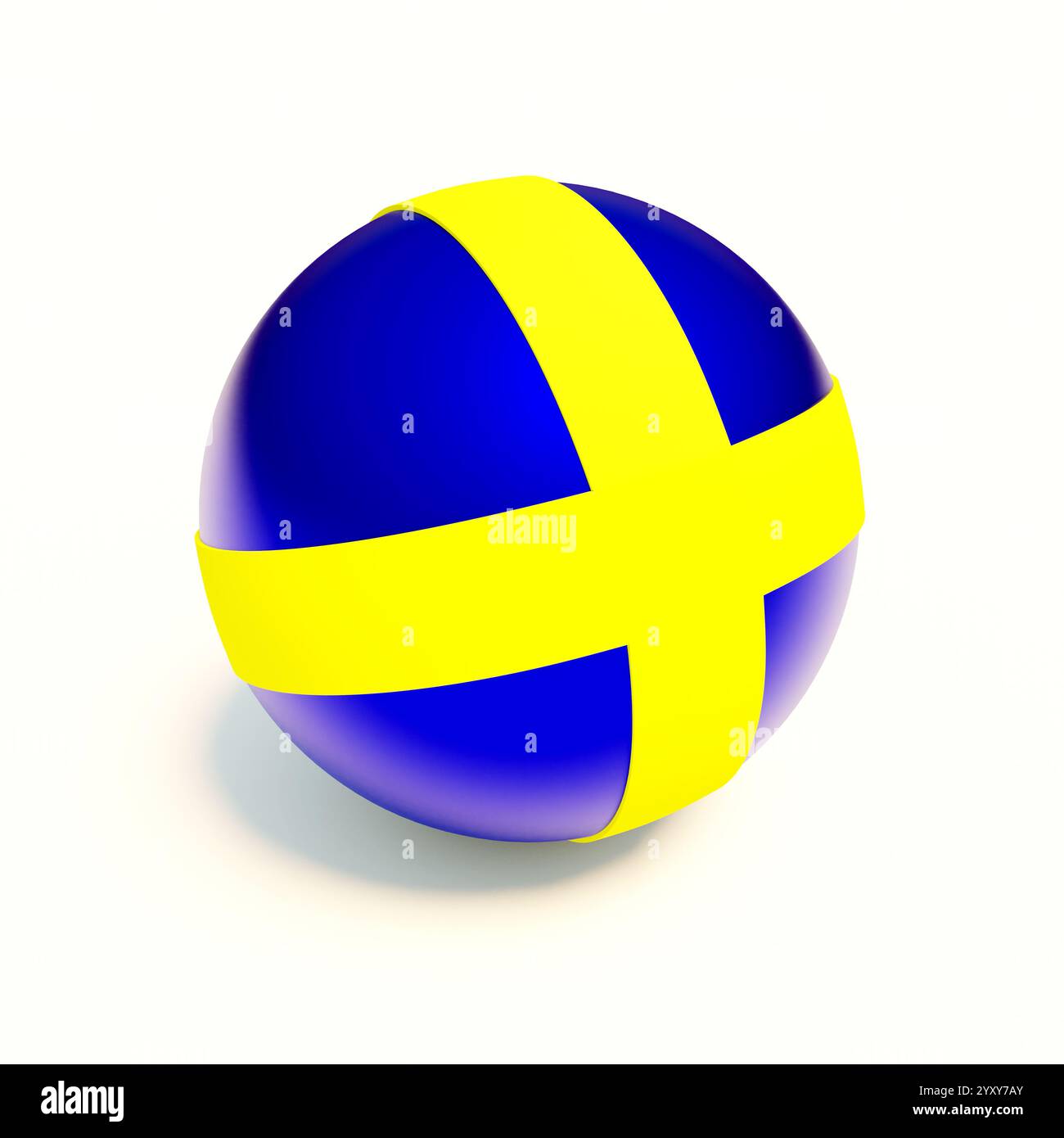 Swedish flag sphere on the white background Stock Photo - Alamy