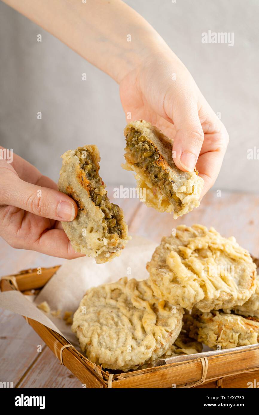 Gandasturi or kue kacang ijo. a cake from indonesia made from green ...