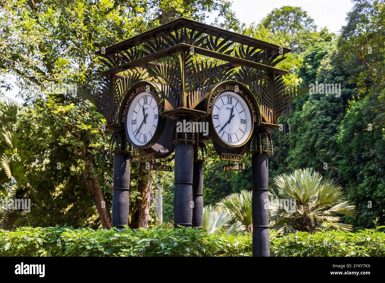 Clock tower at the National Orchid Garden, Singapore, Photo: David ...