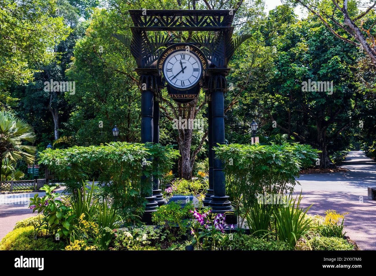 Clock tower at the National Orchid Garden, Singapore, Photo: David ...