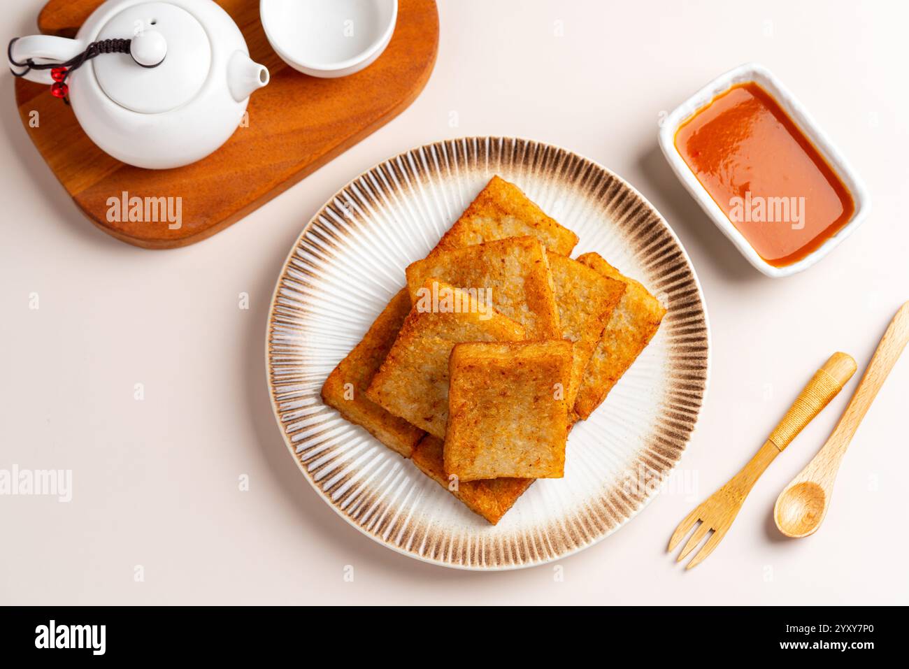 Fried Turnip cake (Chinese : Chai tow kway ). Turnip cake is a common ...