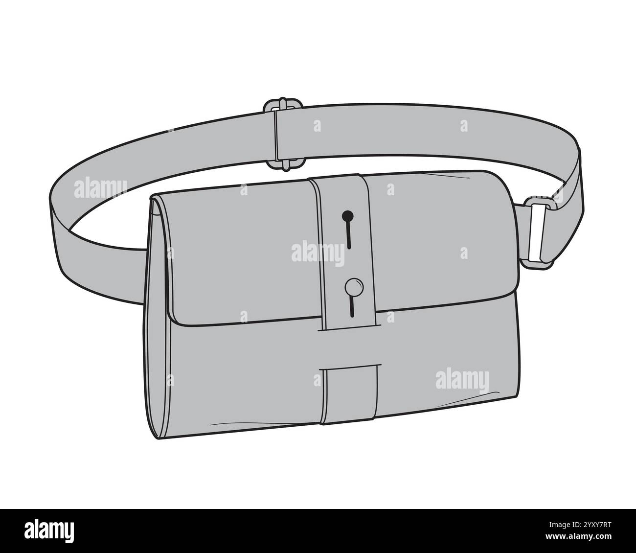 Sling bum bag flat sketch hi-res stock photography and images - Alamy