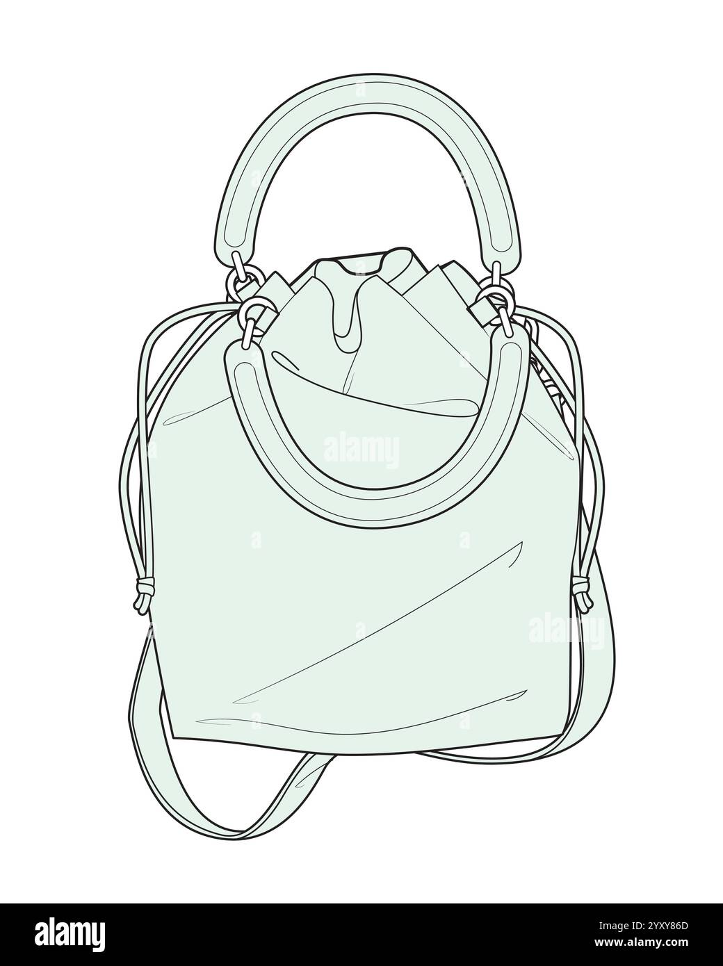 Drawstring bucket bag drawing hi-res stock photography and images - Alamy