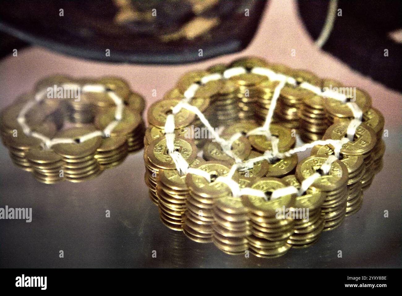 Traditional Balinese coins with hollow known as "pis bolong/jinah ...