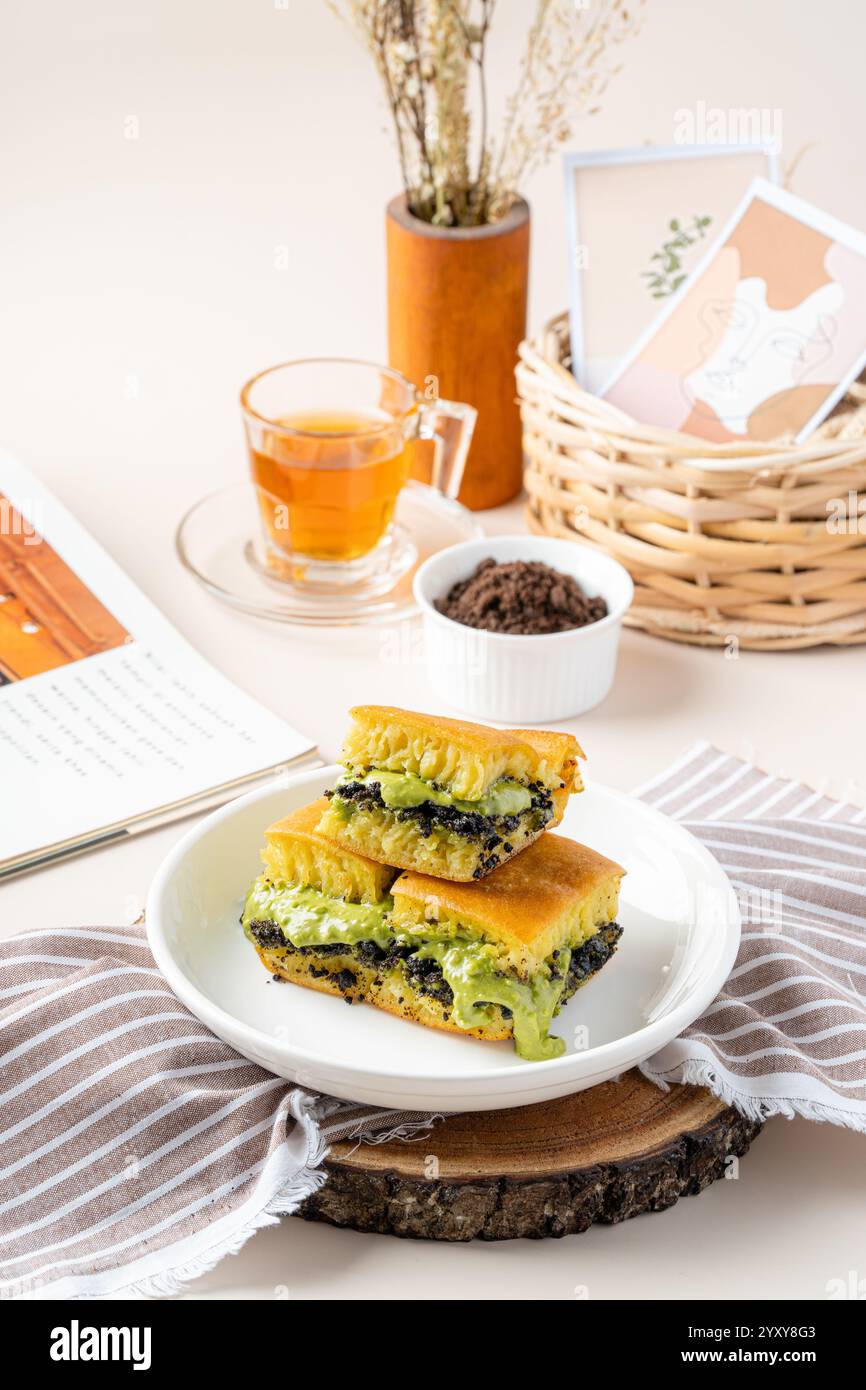 Kue Hok Lo Pan or martabak bangka. The martabak bangka batter is made ...