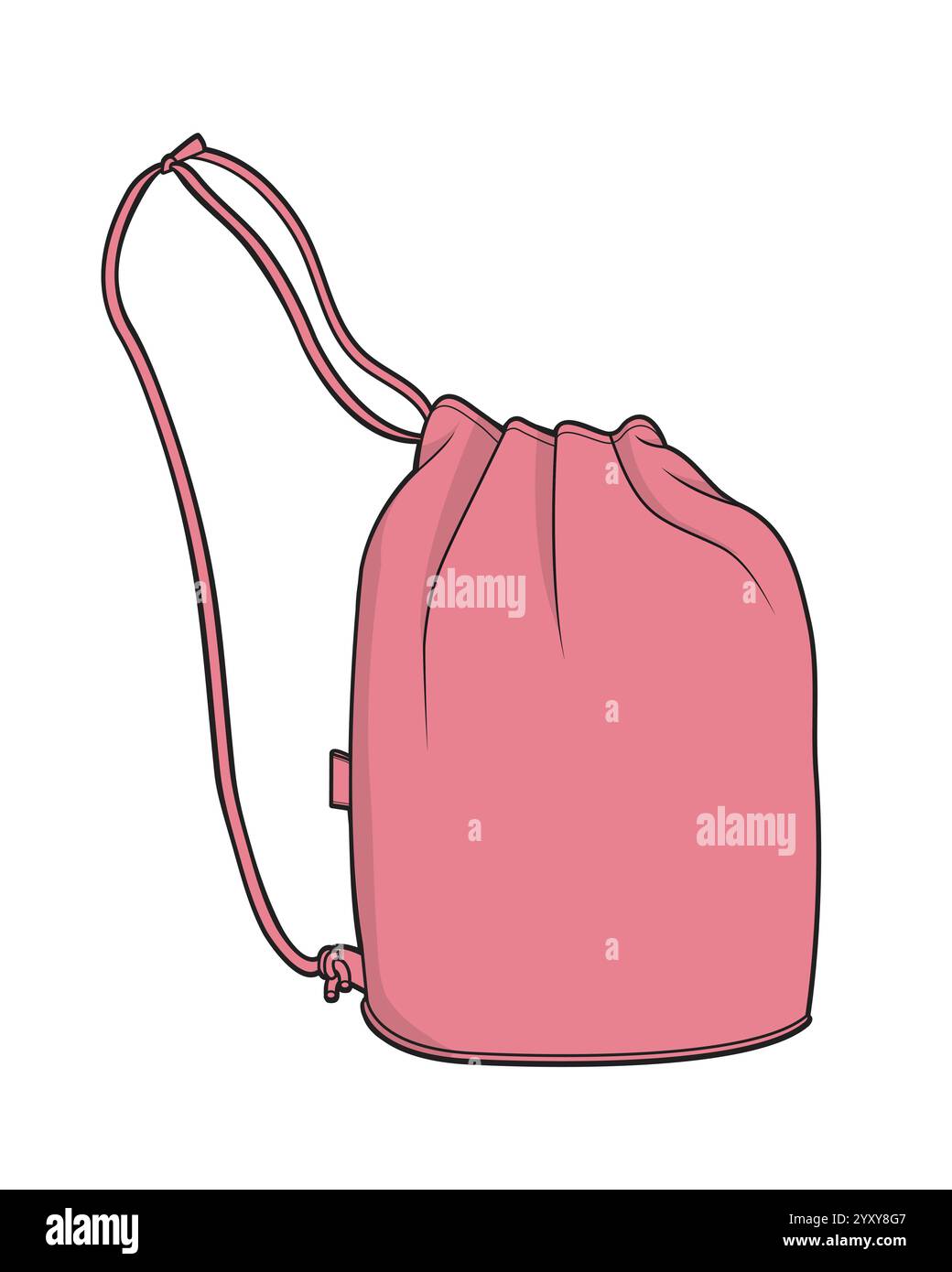 Drawstring bucket bag flat sketch hi-res stock photography and images ...