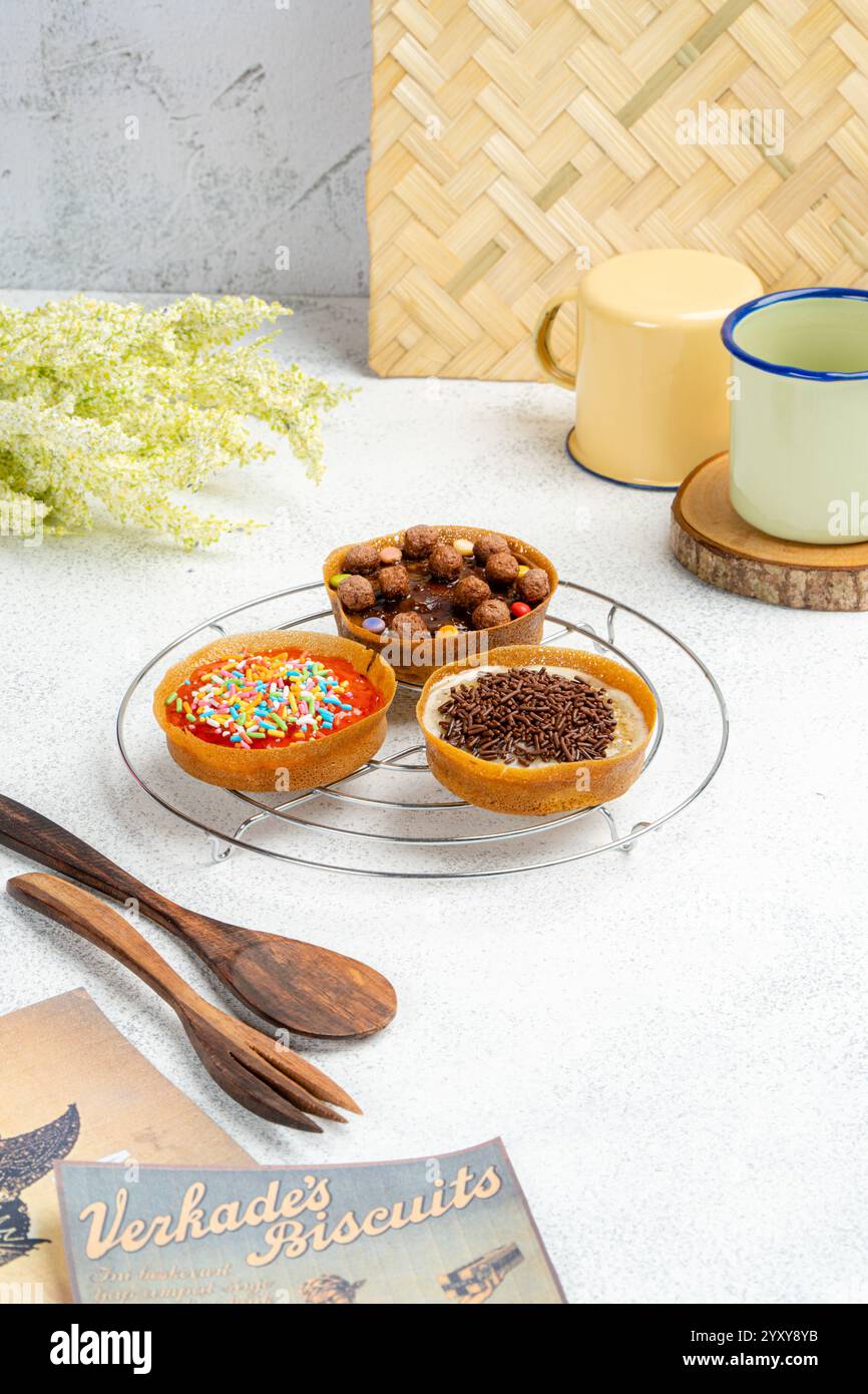 Martabak Mini Bangka with various Topping. The martabak mini bangka is ...