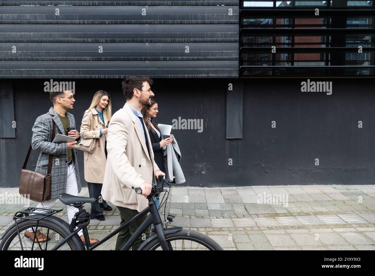 Group of modern successful business people innovative technology ...