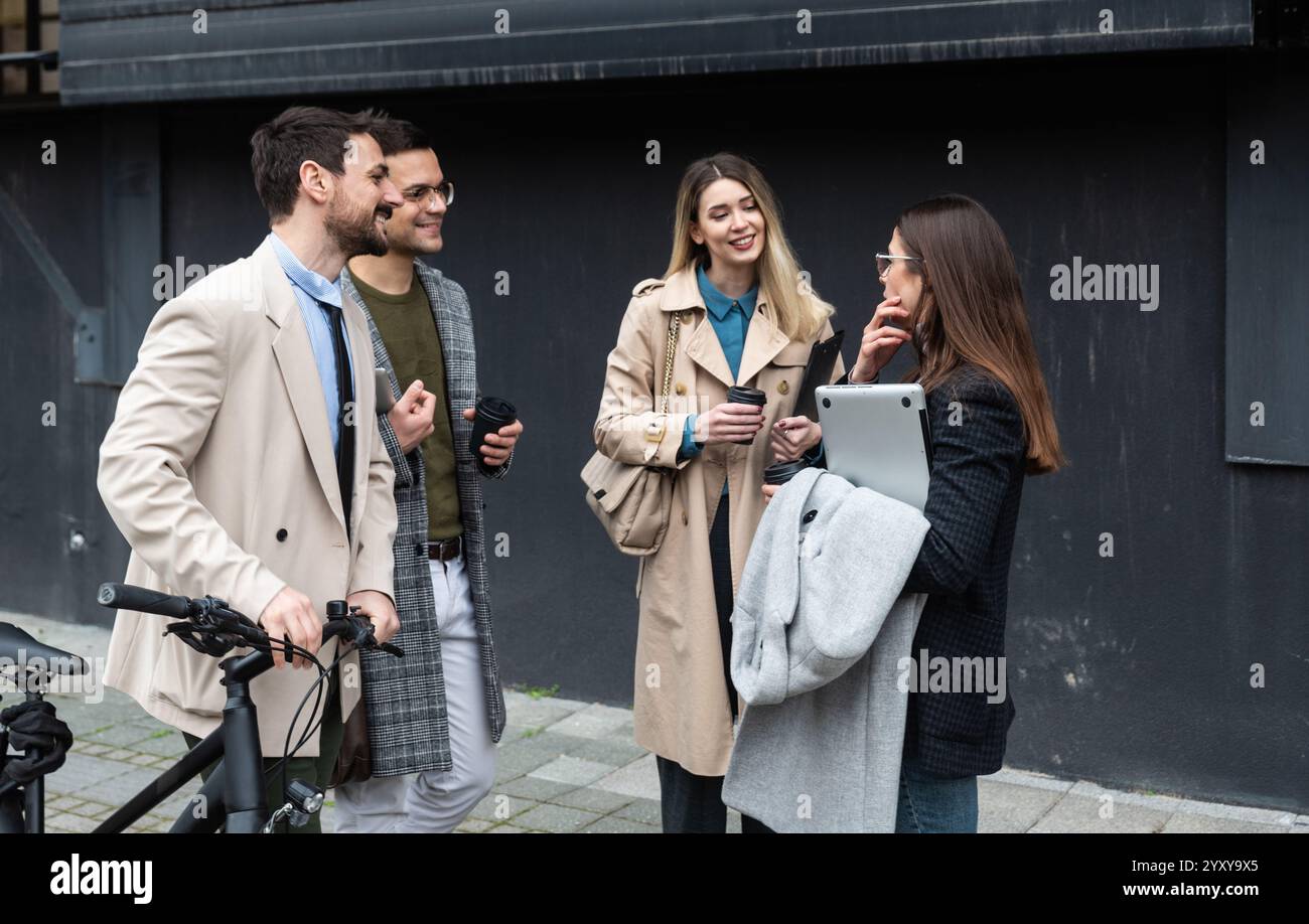 Group of modern successful business people innovative technology ...