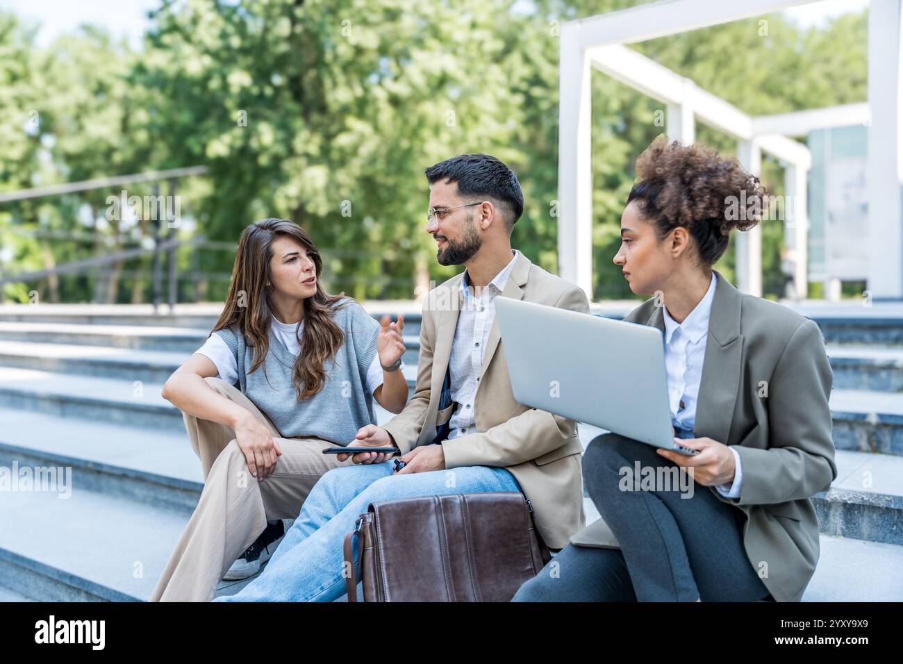 Group of modern successful business people innovative technology ...