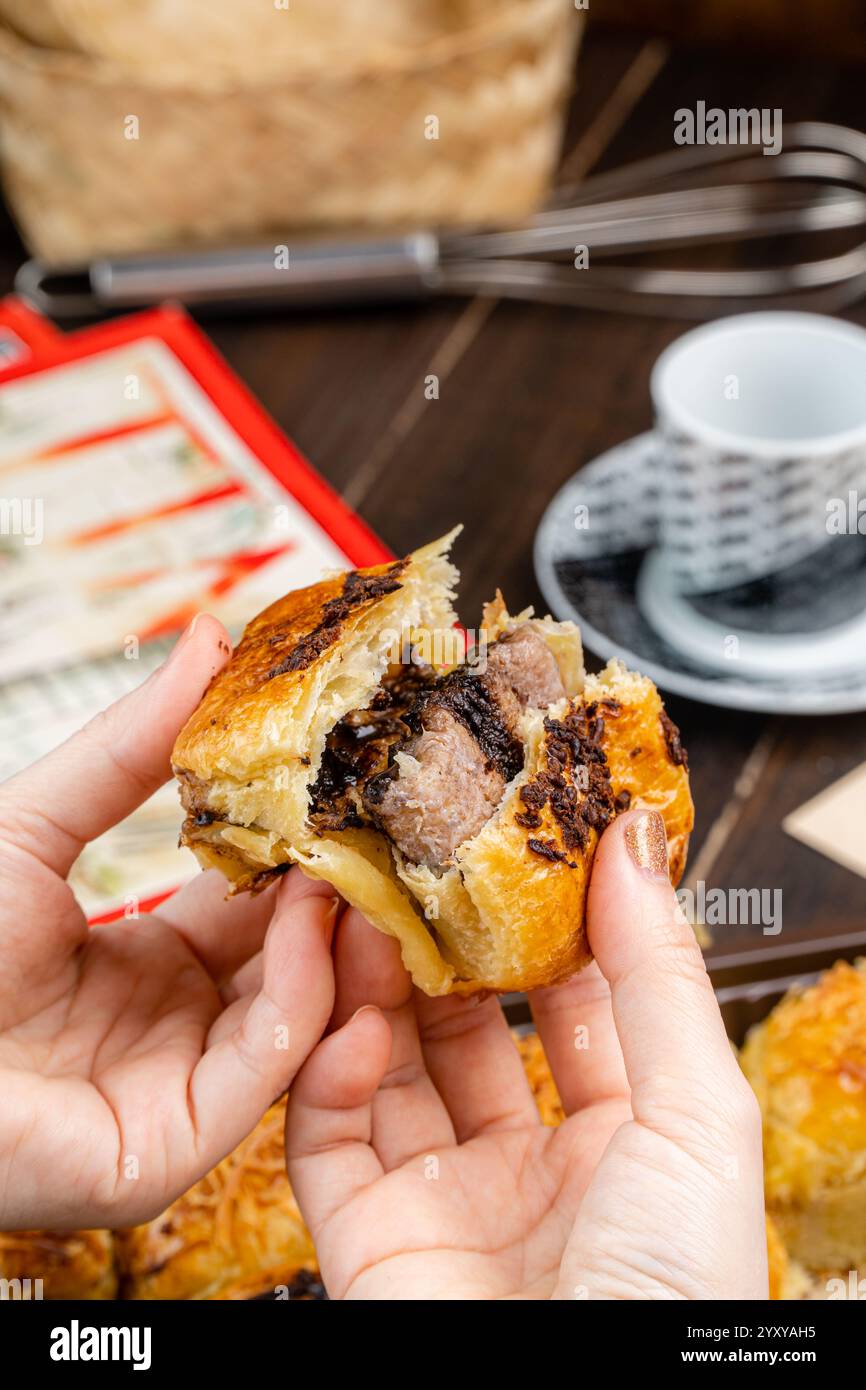 Bolen pisang or Chocolate Banana Wrapped with Puff Pastry is Indonesian ...