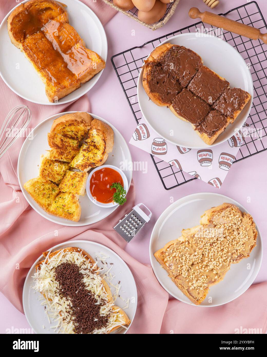 roti bakar is usually prepared as a sandwich of grilled white bread ...