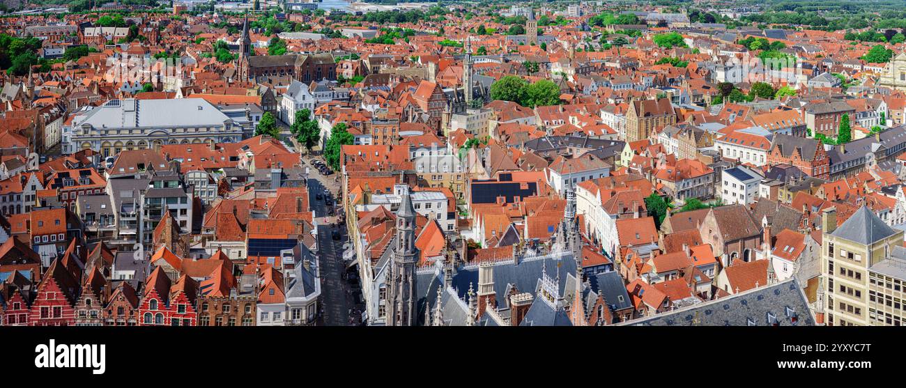 Aerial View of the Beautiful Historic City of Brugge, Belgium, S Stock ...