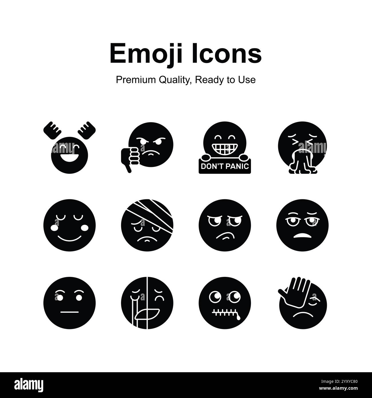 Sad face emoji Black and White Stock Photos & Images - Alamy
