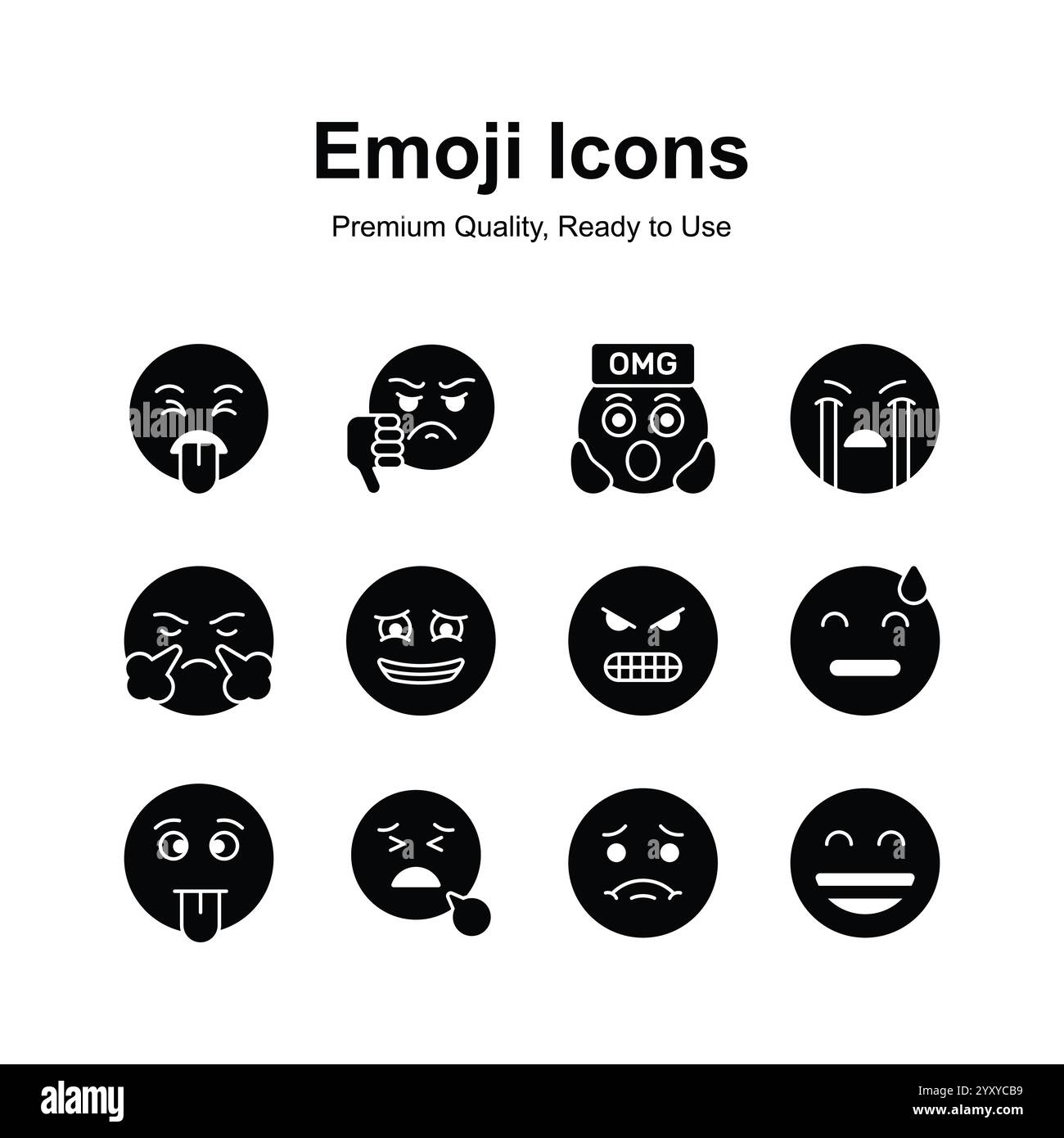 Surprised emoji icon vector vectors Cut Out Stock Images & Pictures - Alamy