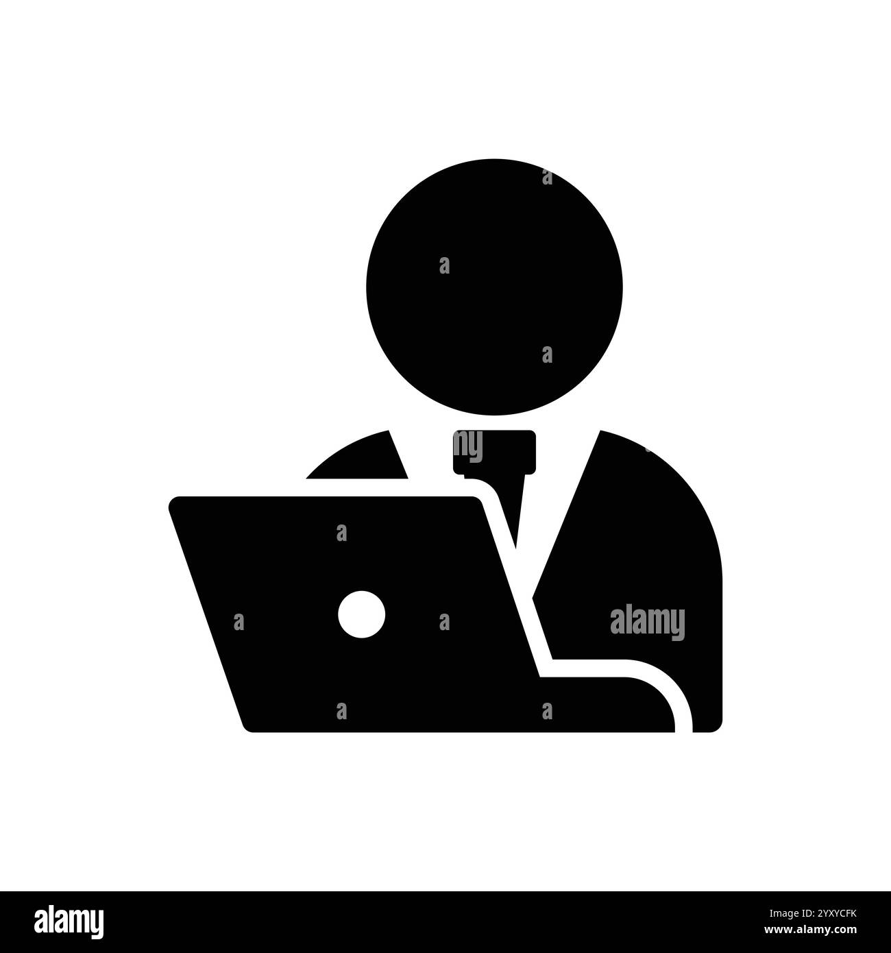 Avatar working on laptop vector Black and White Stock Photos & Images ...