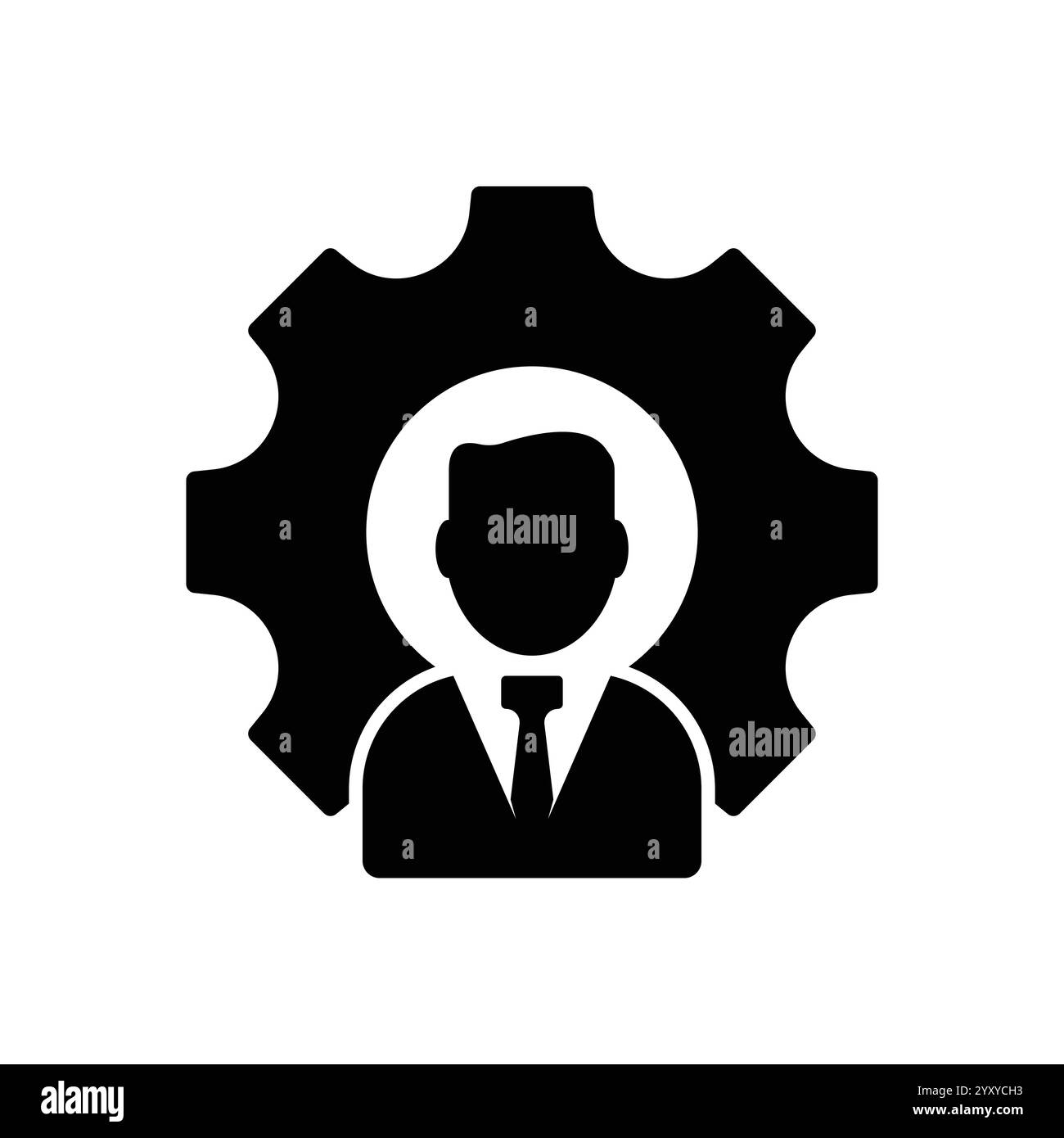 Man in gear icon. Man and cog sign. Flat vector illustration Stock Vector Image & Art - Alamy