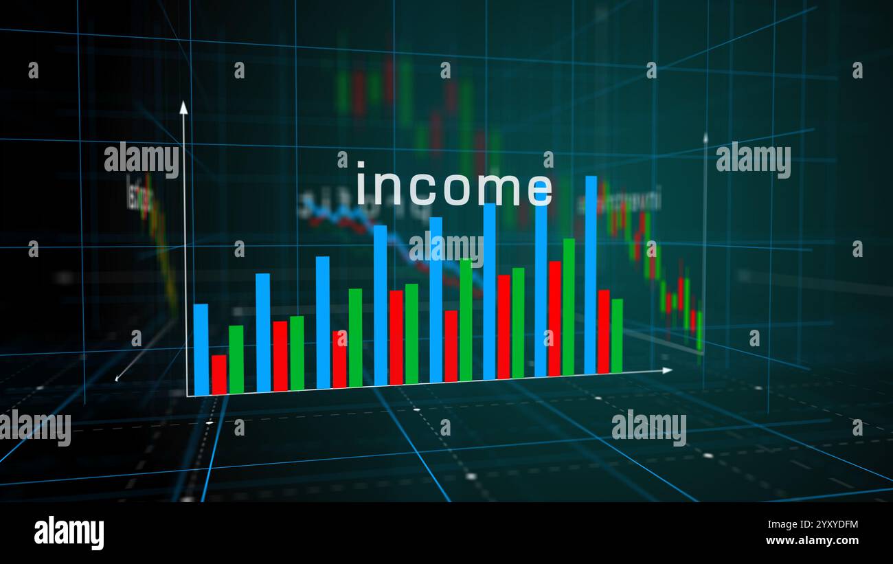 Business profit income and capital charts and graphs diagram concept 3d ...