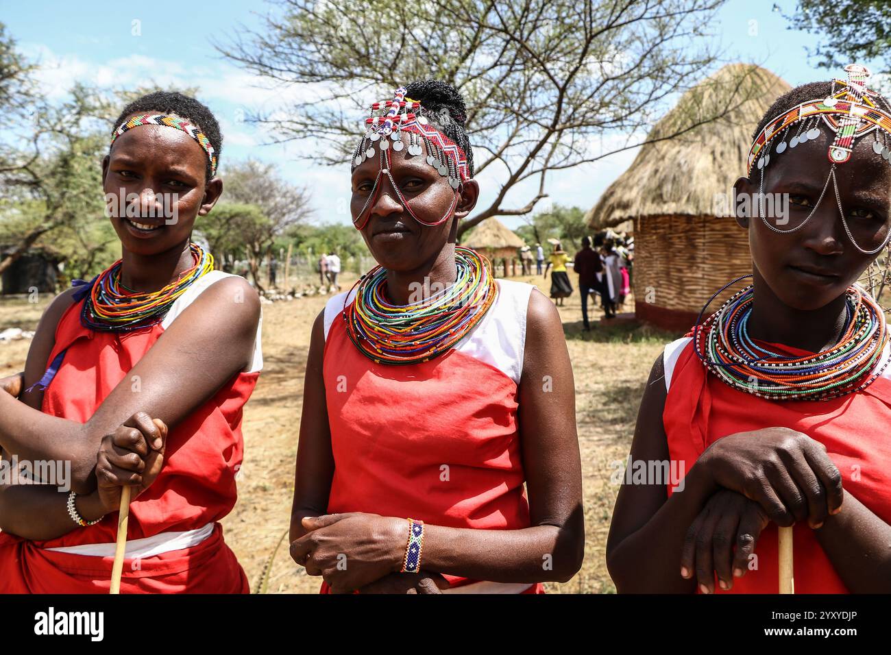 Ilchamus women wearing cultural ornaments are seen during this year’s ...