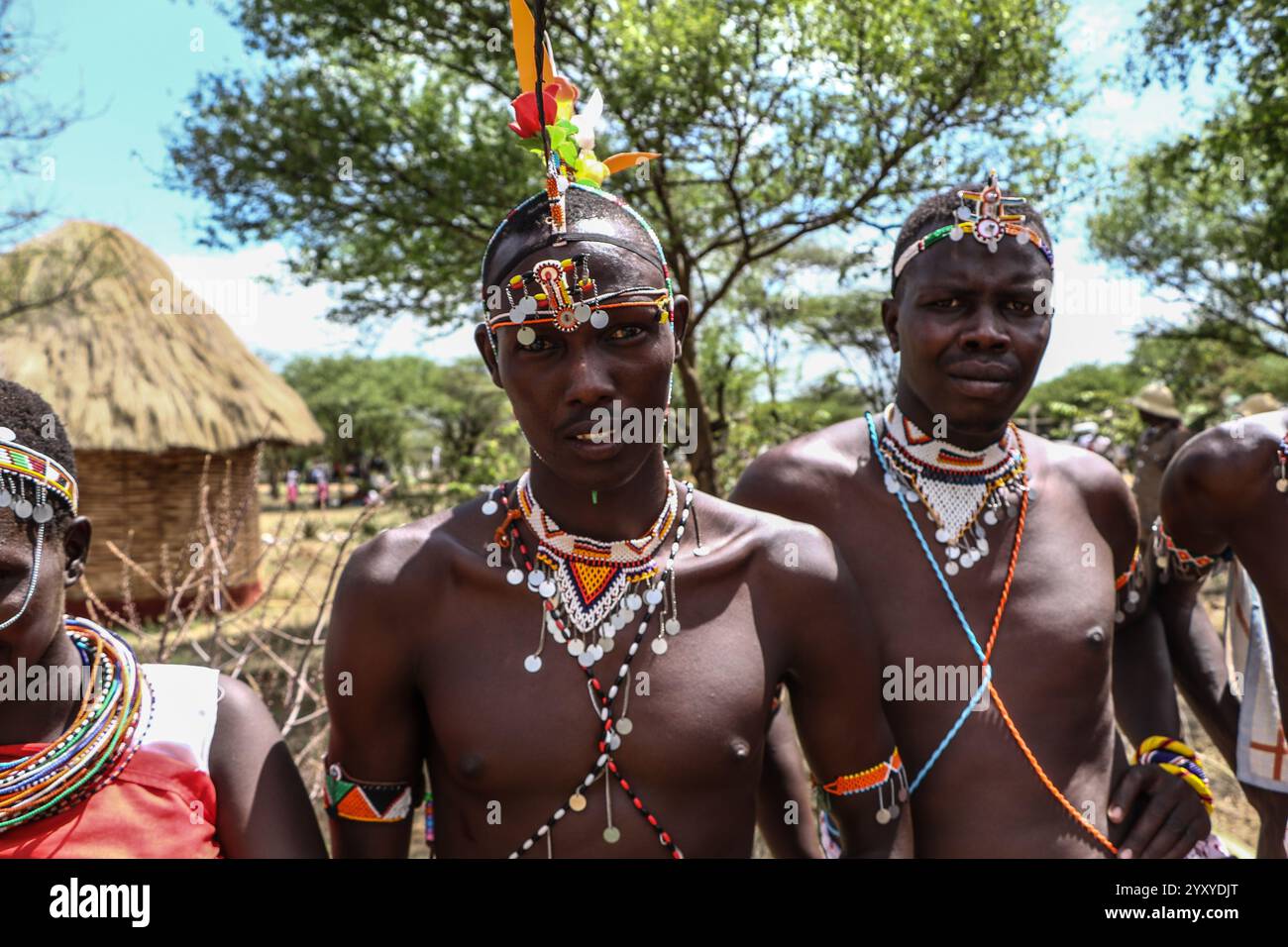 Ilchamus men wearing cultural ornaments are seen during this year’s ...