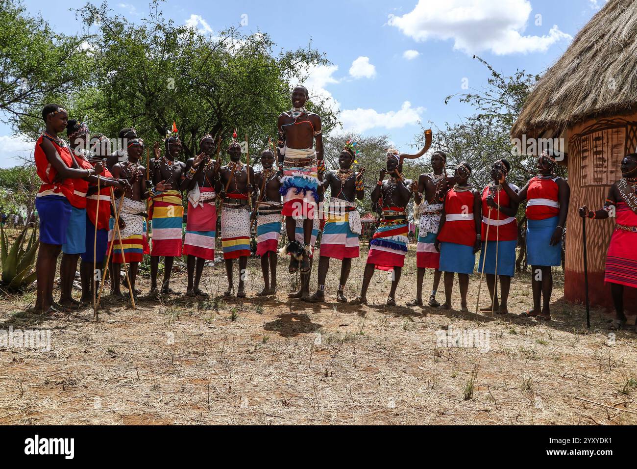Ilchamus traditional dancers wearing their cultural attire perform ...