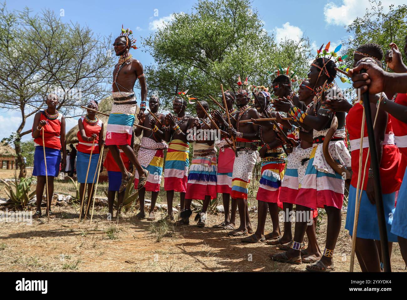 Ilchamus traditional dancers wearing their cultural attire perform ...