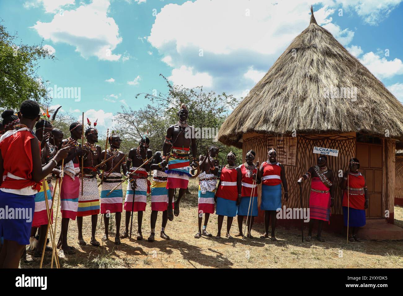 Ilchamus traditional dancers wearing their cultural attire perform ...