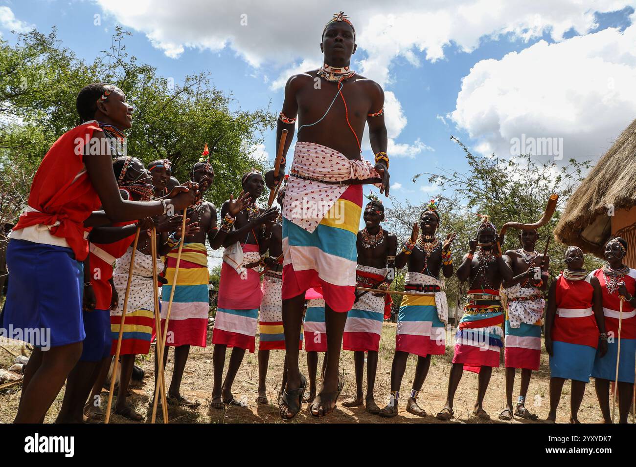Ilchamus traditional dancers wearing their cultural attire perform ...