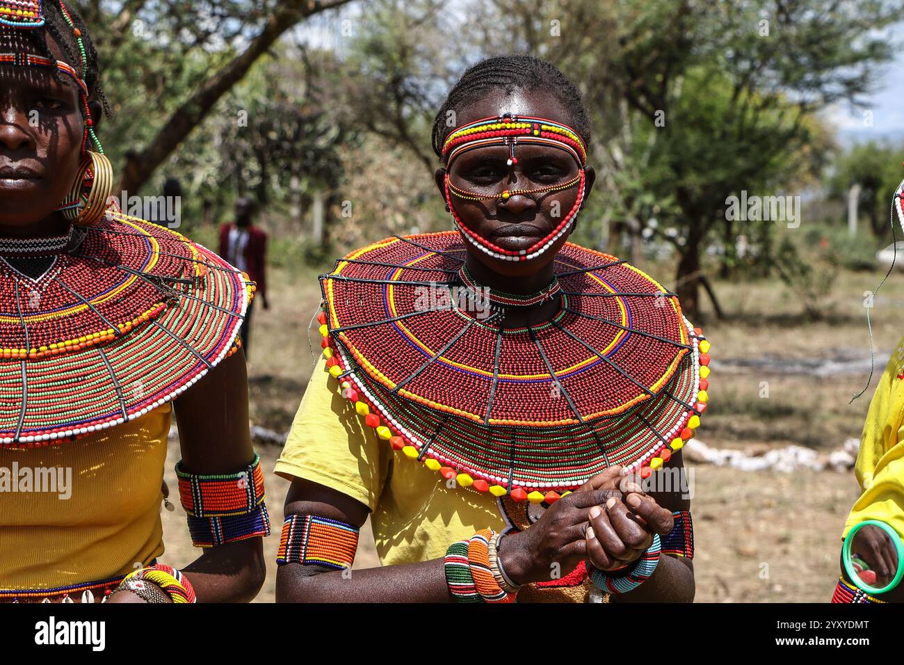 A Pokot woman wearing cultural ornaments is seen during this year’s ...