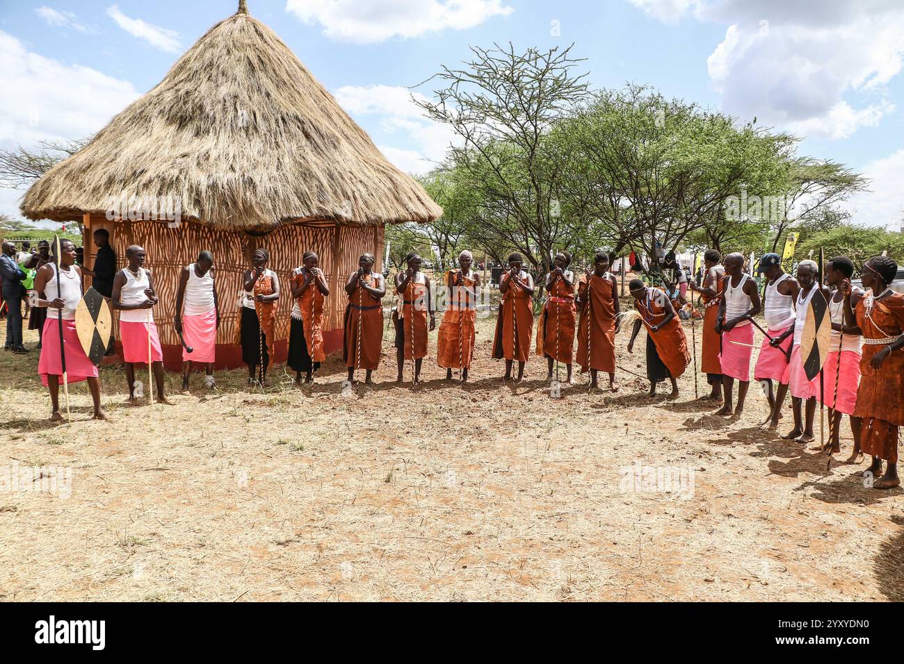 Baringo, Kenya. 17th Dec, 2024. Tugen traditional dancers wearing their ...