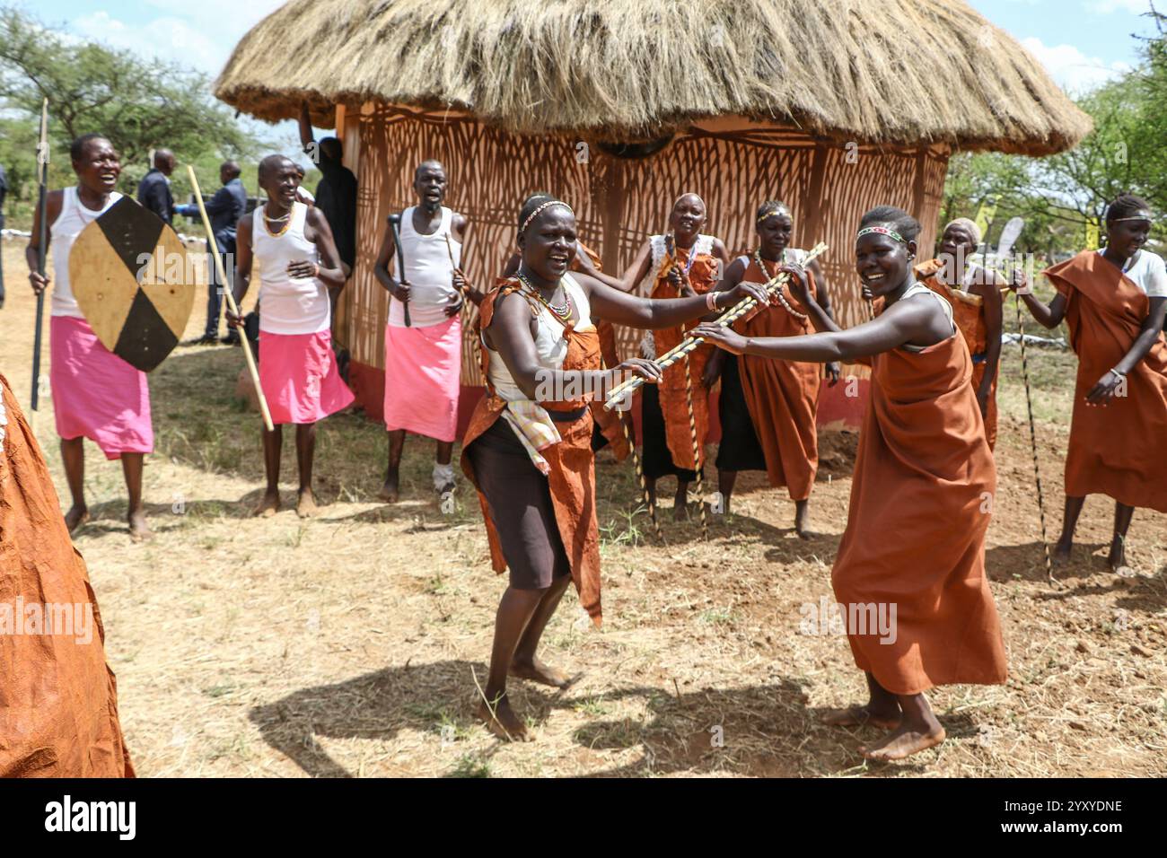 Baringo, Kenya. 17th Dec, 2024. Tugen traditional dancers wearing their ...