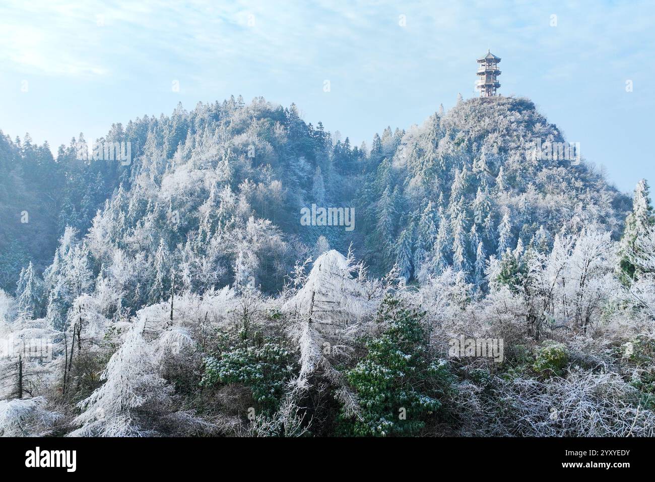 Aerial photo shows the snow scenery in Chongqing, China, 15 December ...