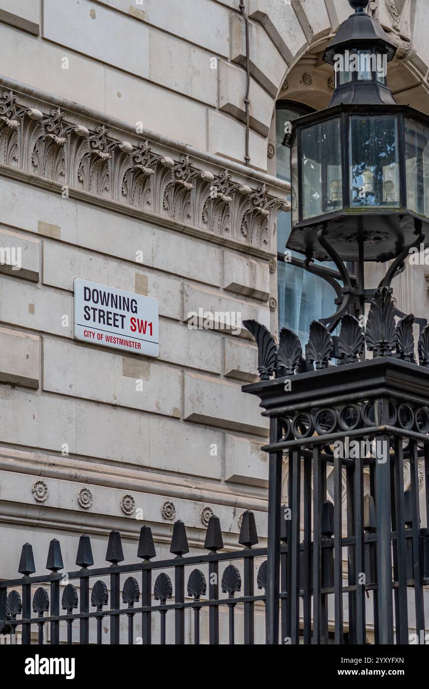 Street sign of the Downing Street in London Stock Photo - Alamy