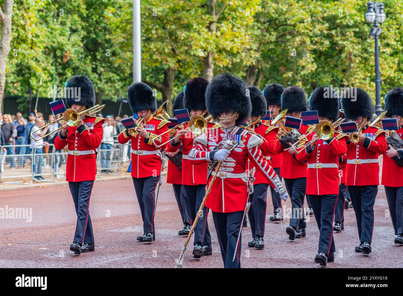 London, England - September 2024: British Royal guards perform the ...