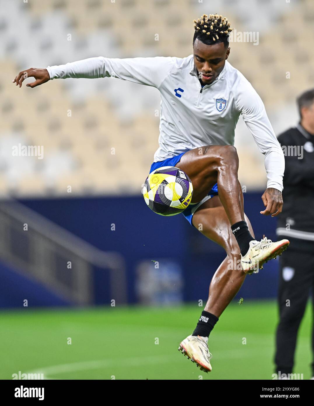 Lusail, Qatar. 17th Dec, 2024. Faber Gil of CF Pachuca attends the ...