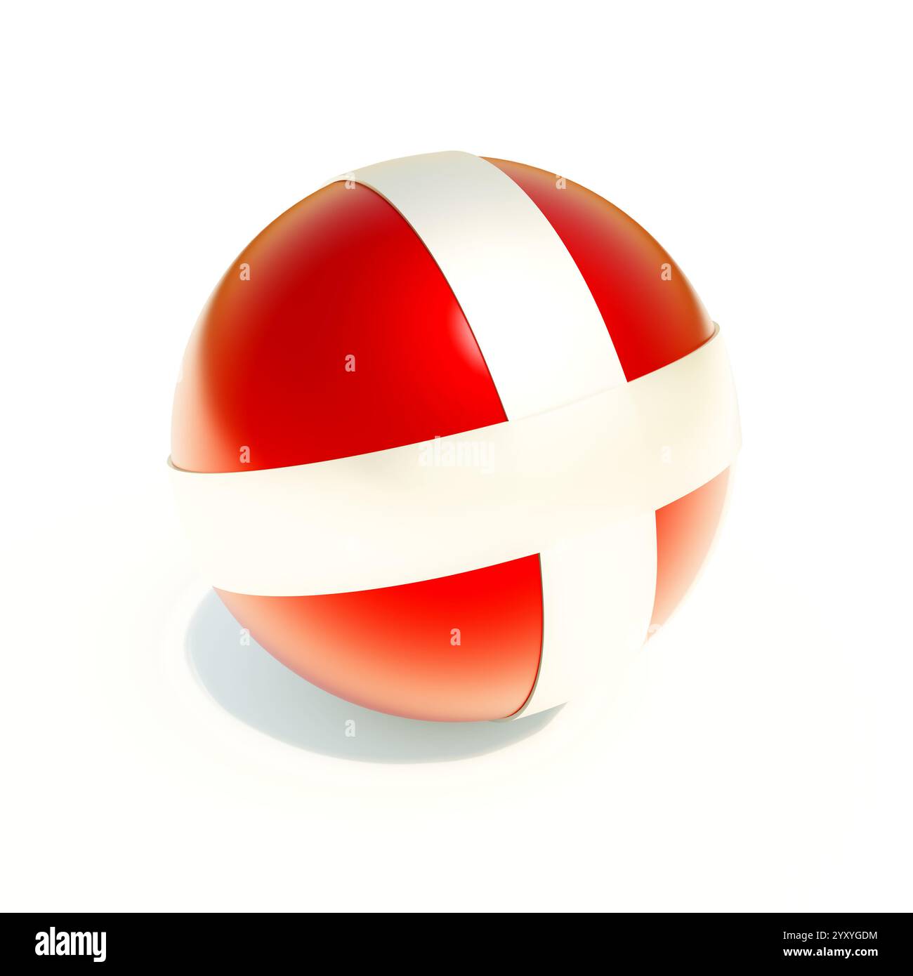 Danish flag sphere on the white background Stock Photo - Alamy