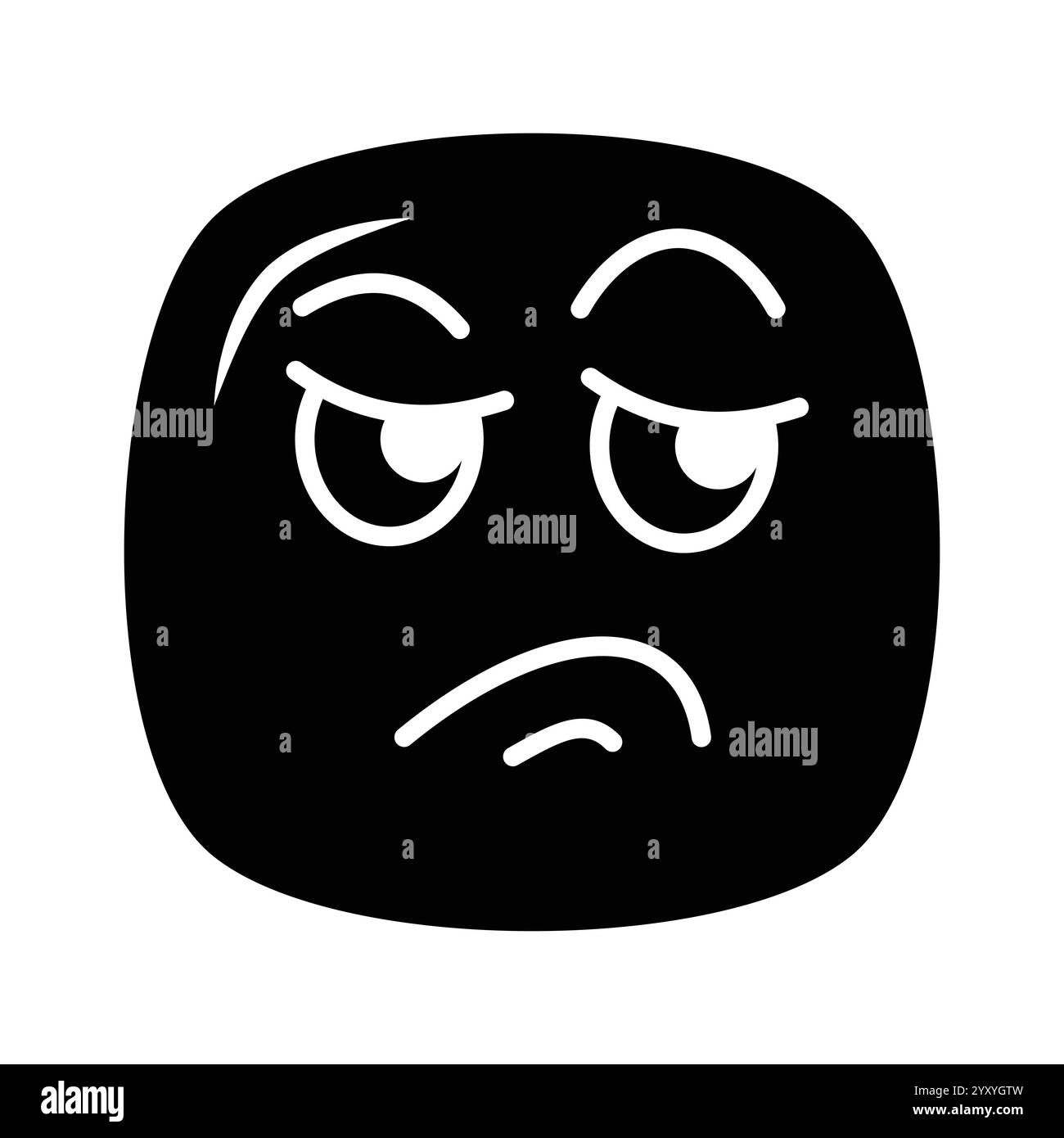 Pixel perfect icon of jealous emoji, isolated on white background Stock ...