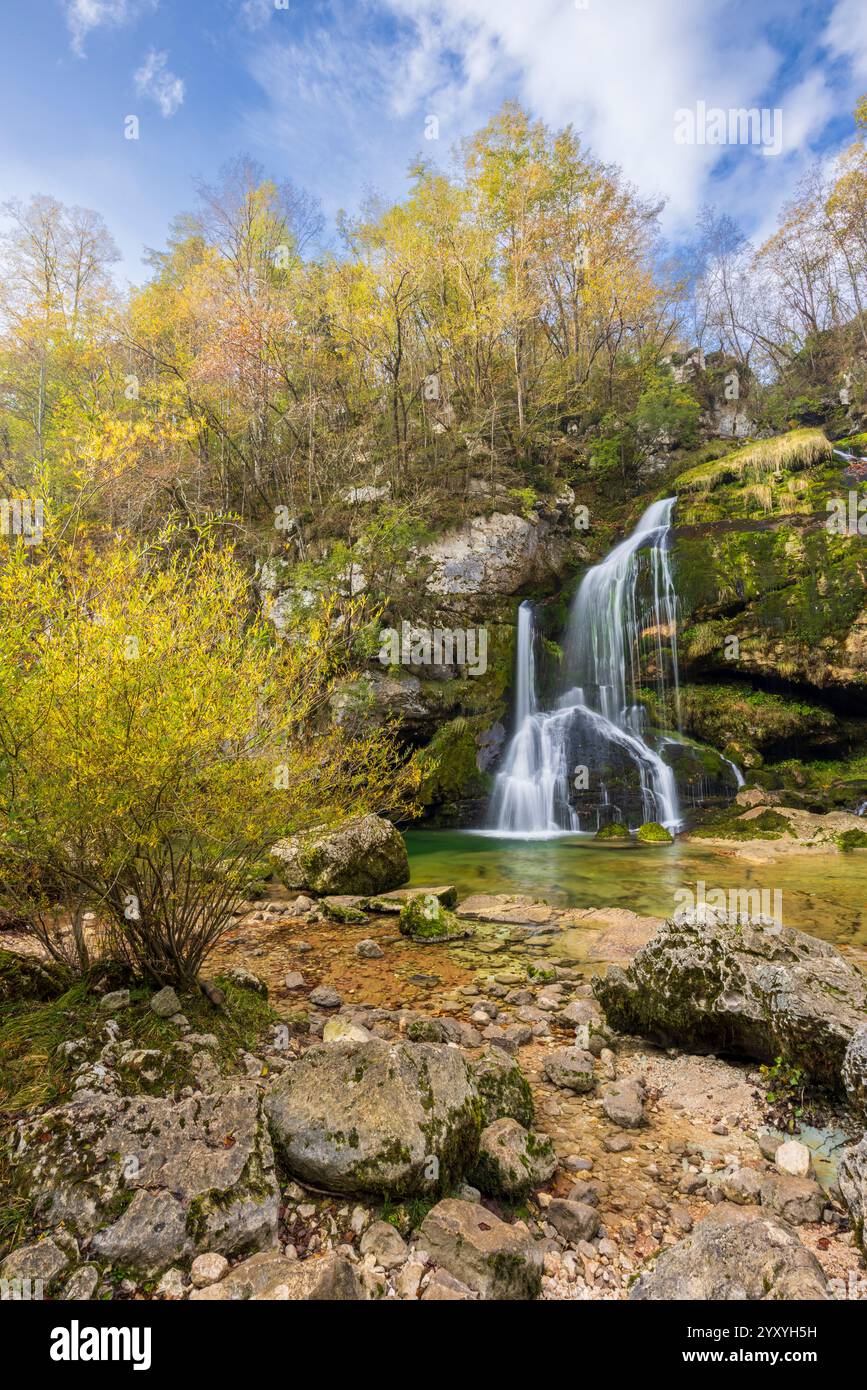 Waterfall Virje (Slap Virje), Triglavski national park, Slovenia Stock ...