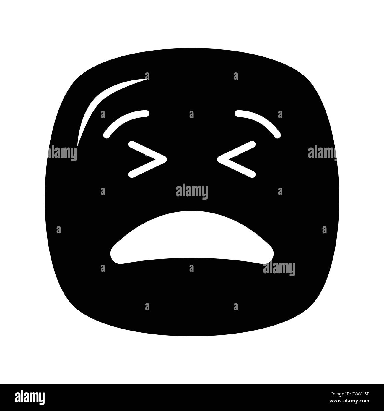 Painful expression, trendy icon of pain emoji, editable vector Stock ...