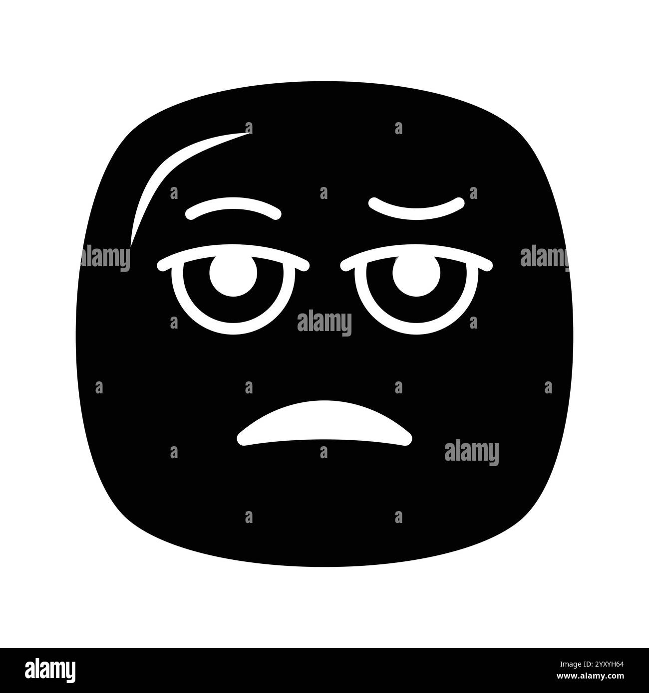 Bored face expression, icon of bored emoji, premium vector Stock Vector ...