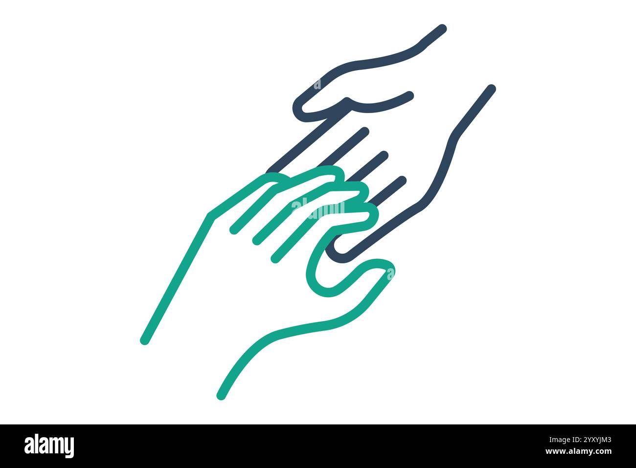 Helping icon. line icon style. holding hands. icon related to donation and charity. donation ...