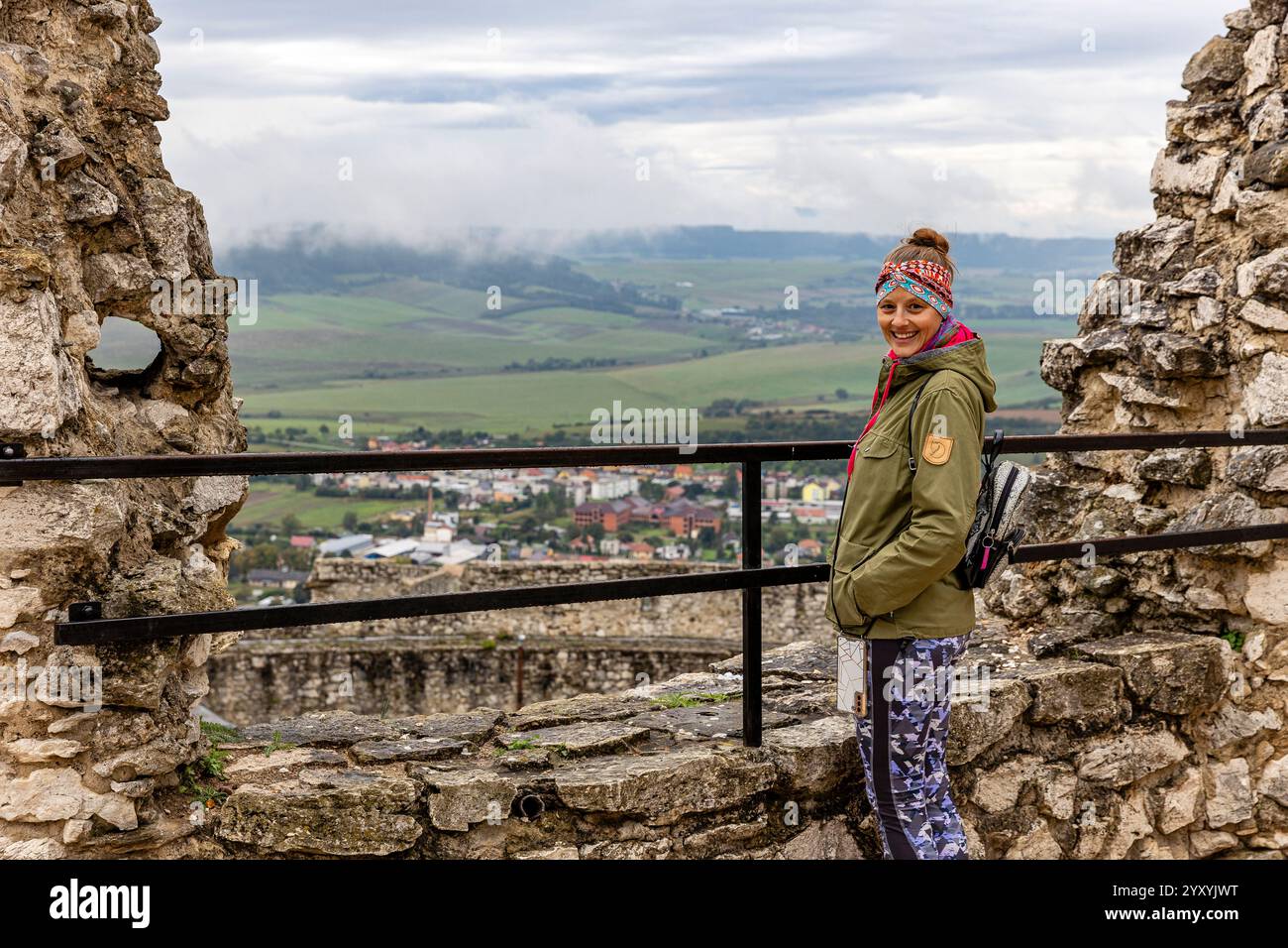 woman i watching at Zipser Burg, Spišský hrad, UNESCO World Heritage ...