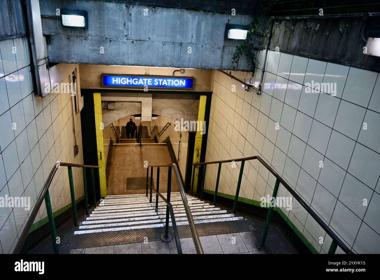 the entrance and exit to highgate underground station of the northern ...