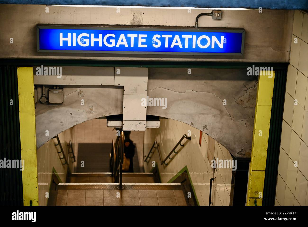 the entrance and exit to highgate underground station of the northern ...