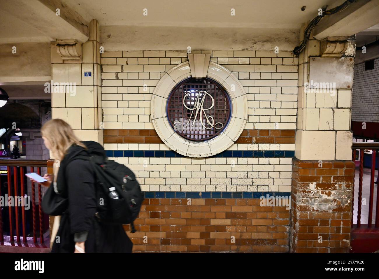 baker street underground station london england britain- old tiled wall ...