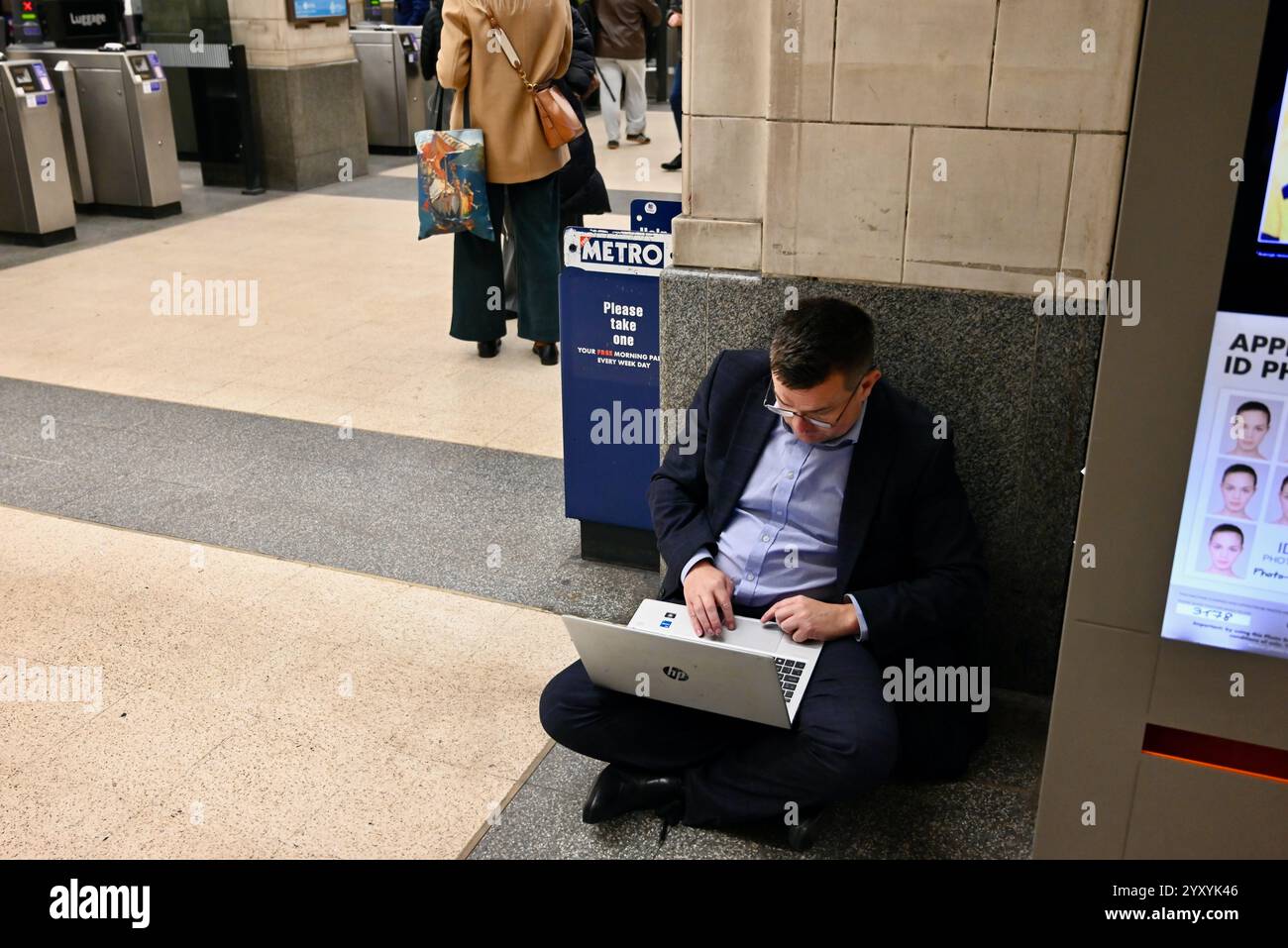 baker street underground station london england britain; a man in a ...