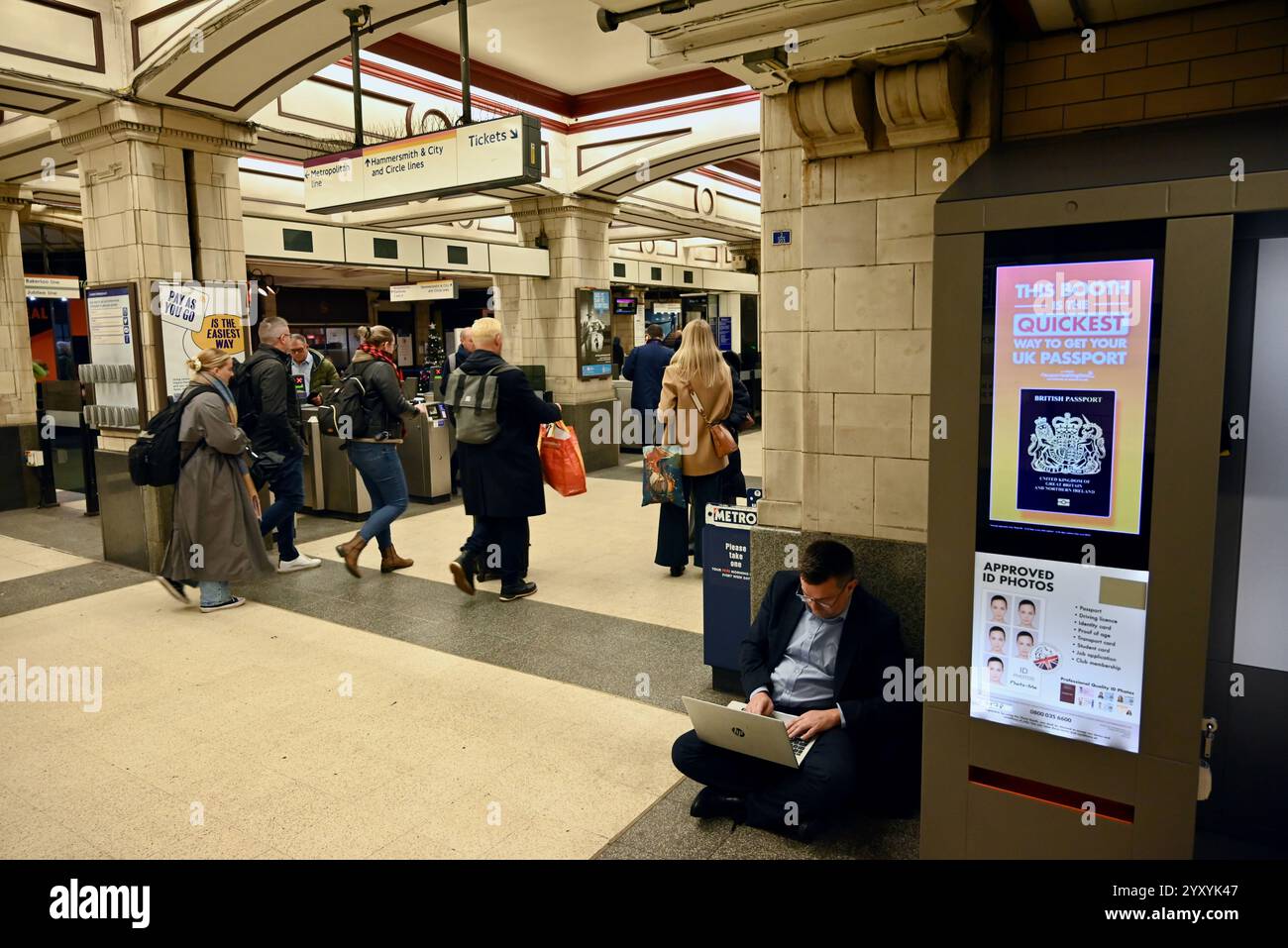 baker street underground station london england britain; a man in a ...