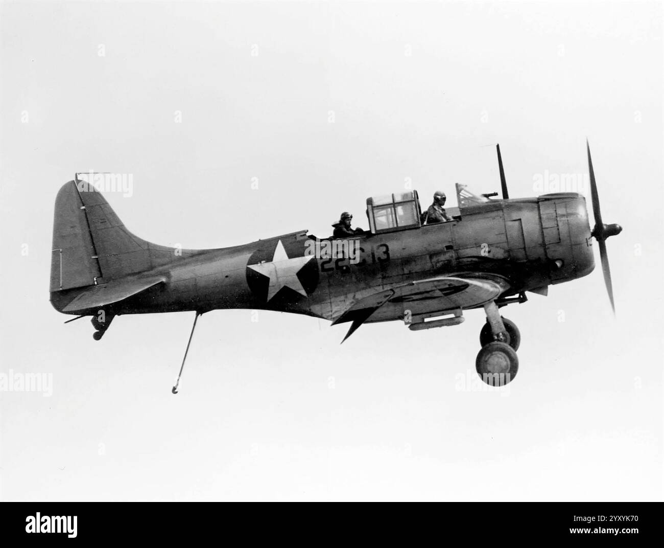 A U.S. Navy Douglas SBD-5 Dauntless assigned to Composite Squadron 22 ...